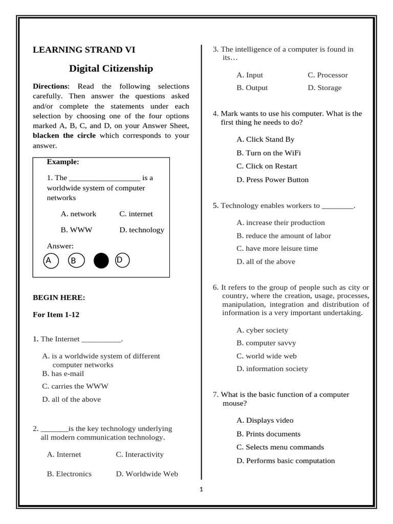 LS 6 Digital Citizenship (AERT) | PDF | Input/Output | Usb Flash Drive