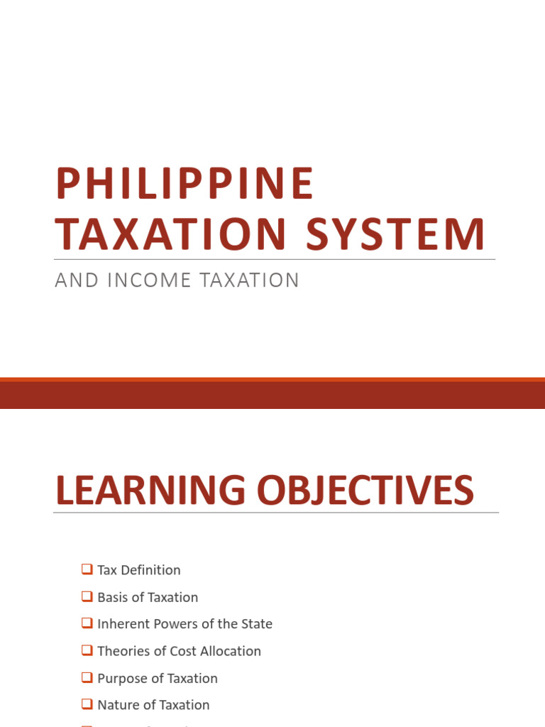 Philippine Taxation System Overview | PDF | Taxes | Income Tax