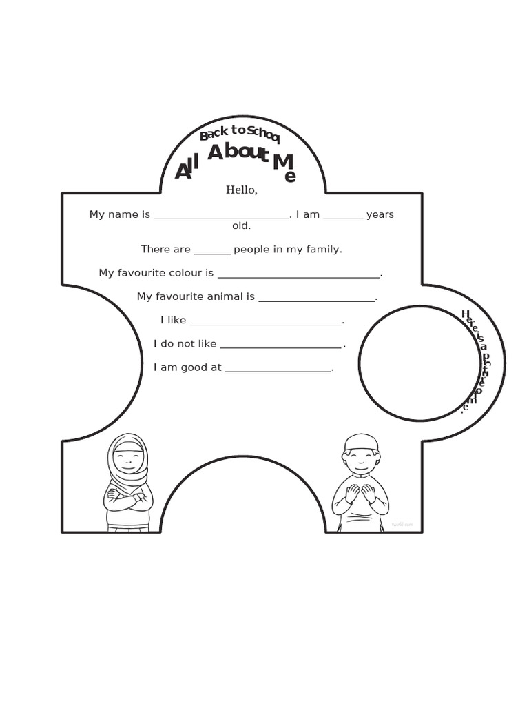 All About Me Jigsaw Activity 6 Ano | PDF
