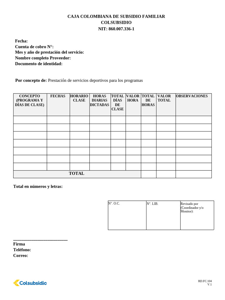 RD FC 104formatocuentadecobroprogramasdeportivos | PDF