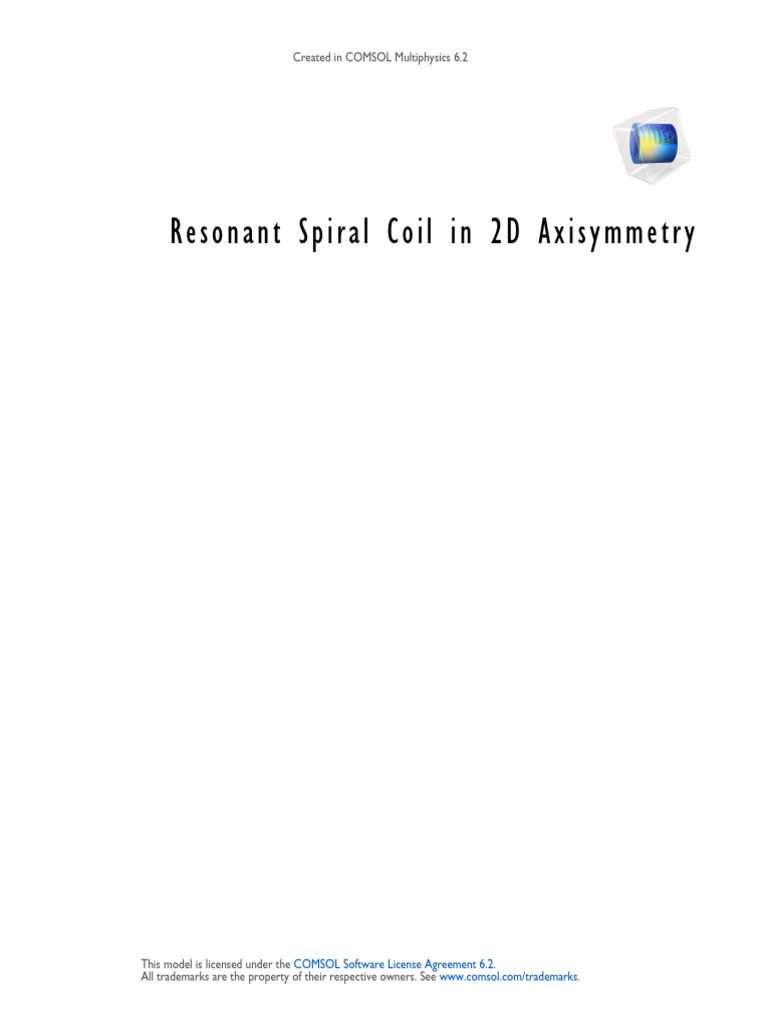 2D Axisymmetric Resonant Spiral Coil Model | PDF | Inductor | Inductance