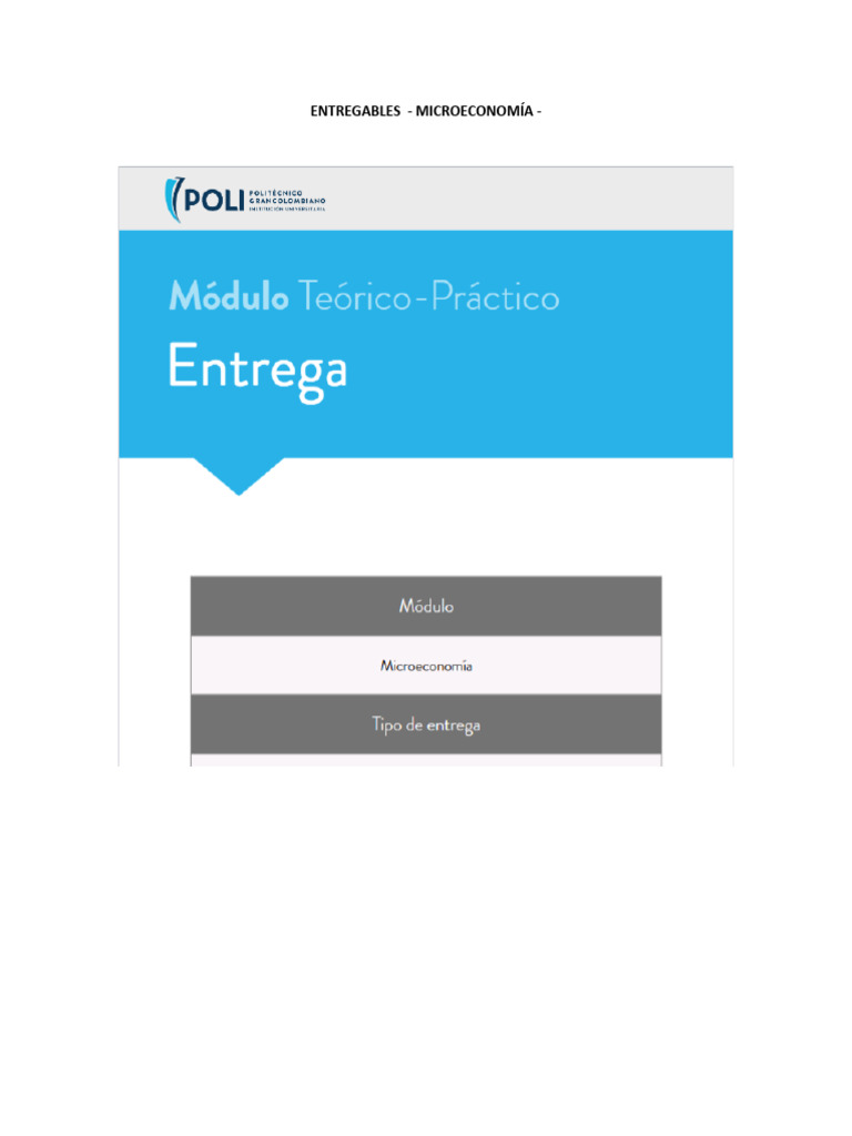 Entregables Microeconomía | PDF