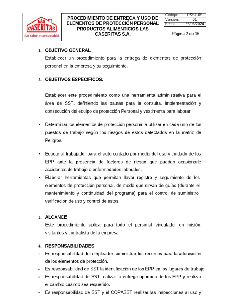 Procedimiento de Entrega y Uso de EPP | PDF | Auditoría | Guante