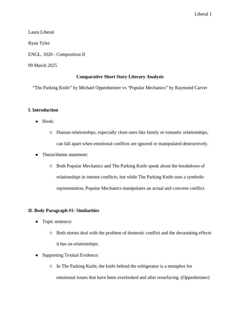 Comparative Short Story Literary Analysis | PDF