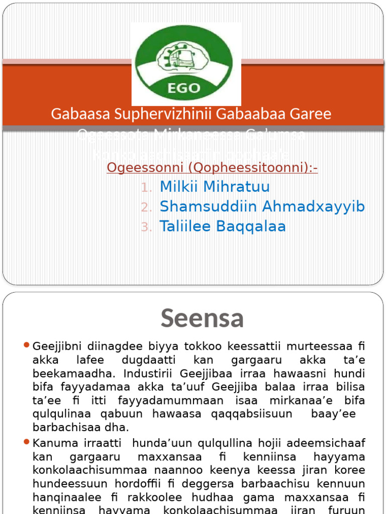 Gabaasa Suphervizhinii Gabaabaa Ogeessota MGKtiin Qophaa'e | PDF