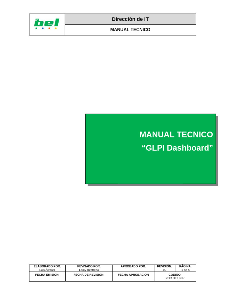 Manual Técnico de Dashboard GLPI | PDF
