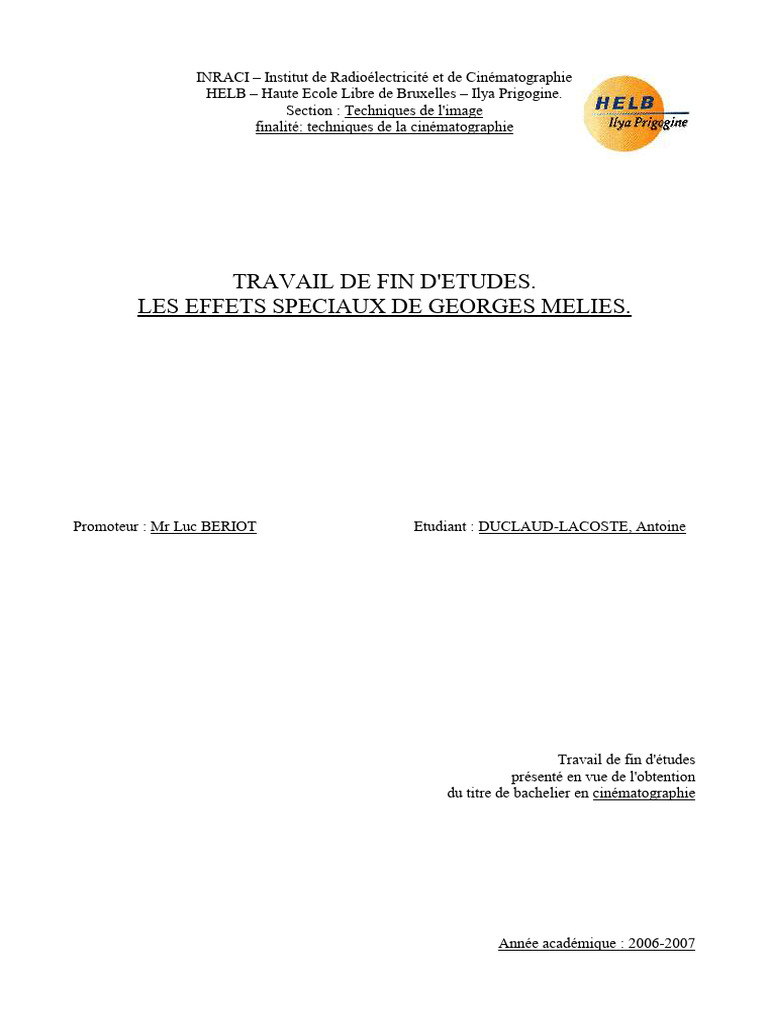 Les effets spéciaux de Georges Méliès | PDF | Cinématographie
