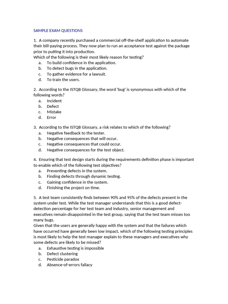 ISTQB Certification 2018 - Questions Réponses Eng M1 | PDF