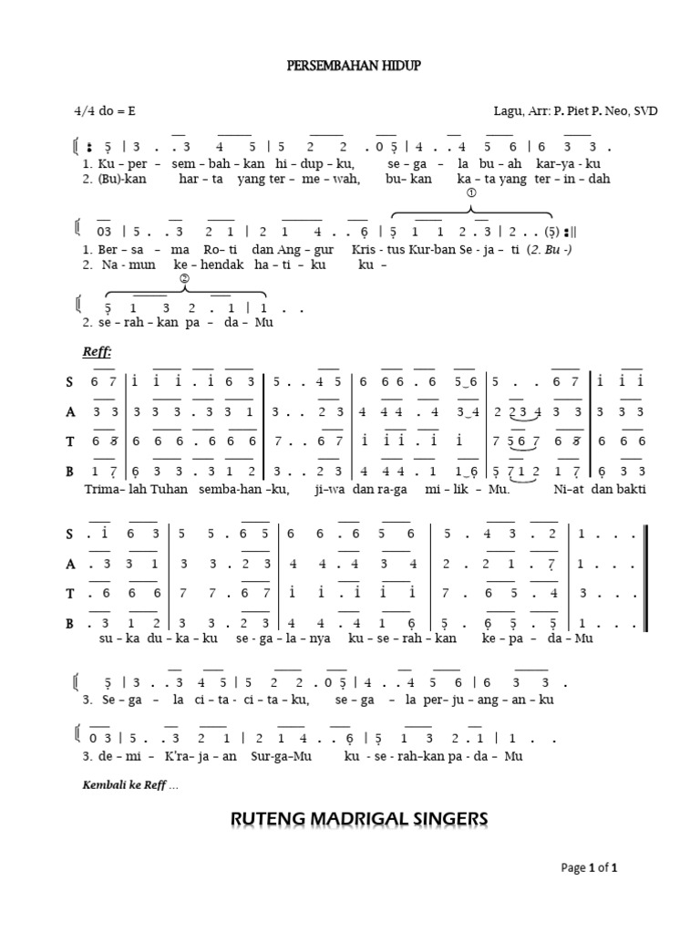 Persembahan Hidup P.piet | PDF