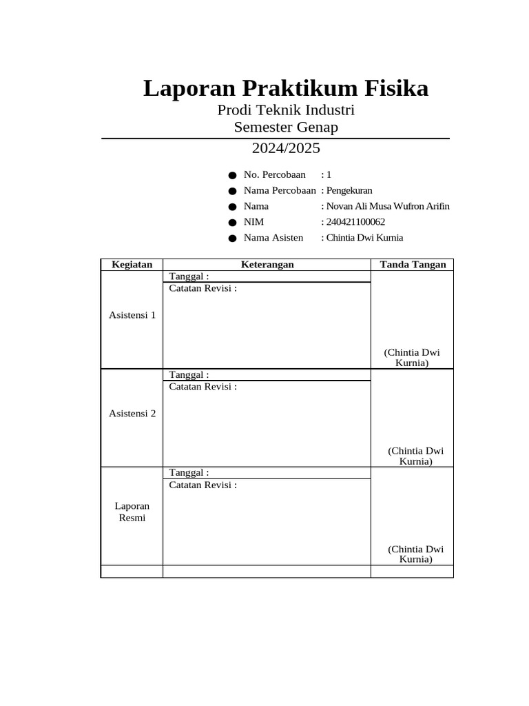 Novan Ali Musa Wufron Arifin - 240421100062 - 03 - Lapres M1 | PDF