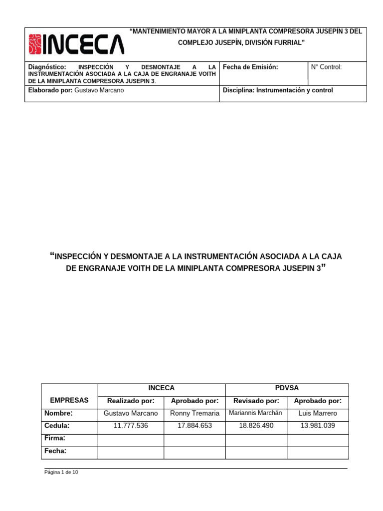Mantenimiento de Instrumentación Voith Jusepín | PDF | Sensor | Calibración