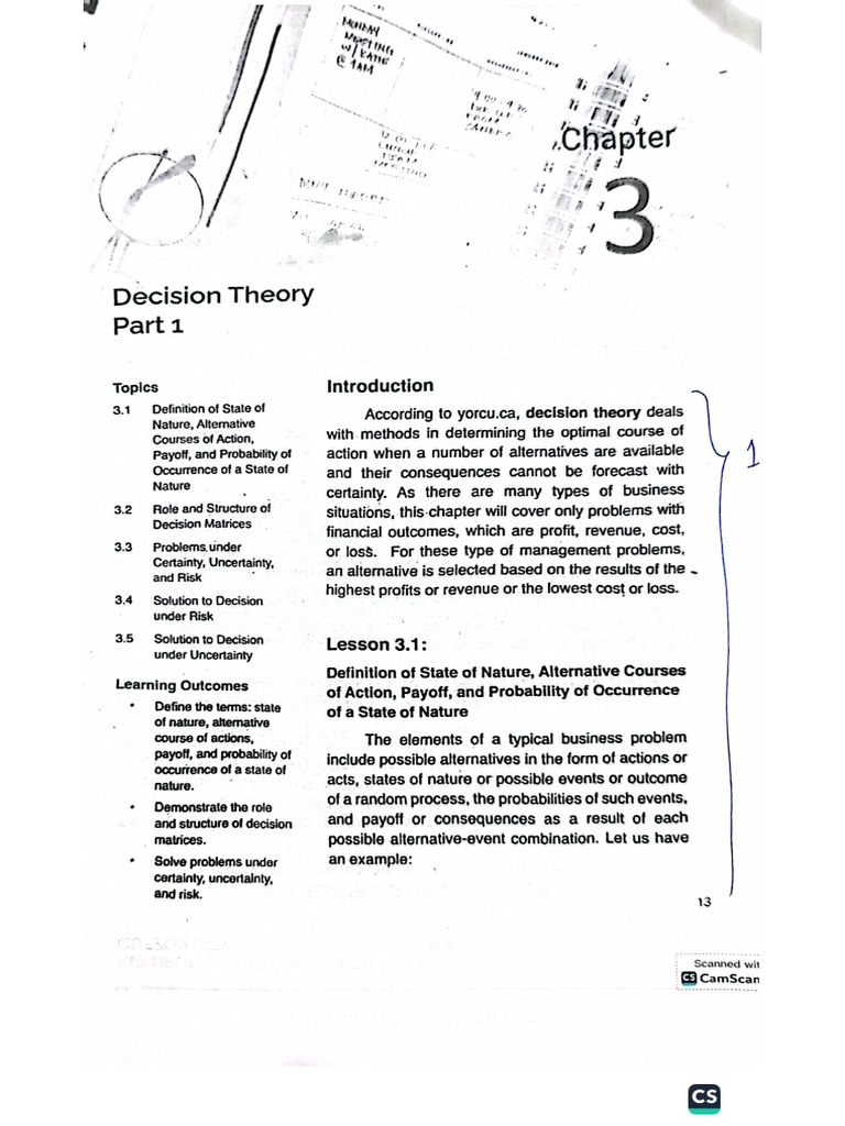 MS Decision Theory Part 1 | PDF