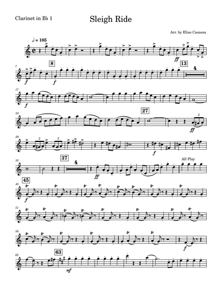 Sleigh Ride-Clarinet - in - BB - 1 | PDF