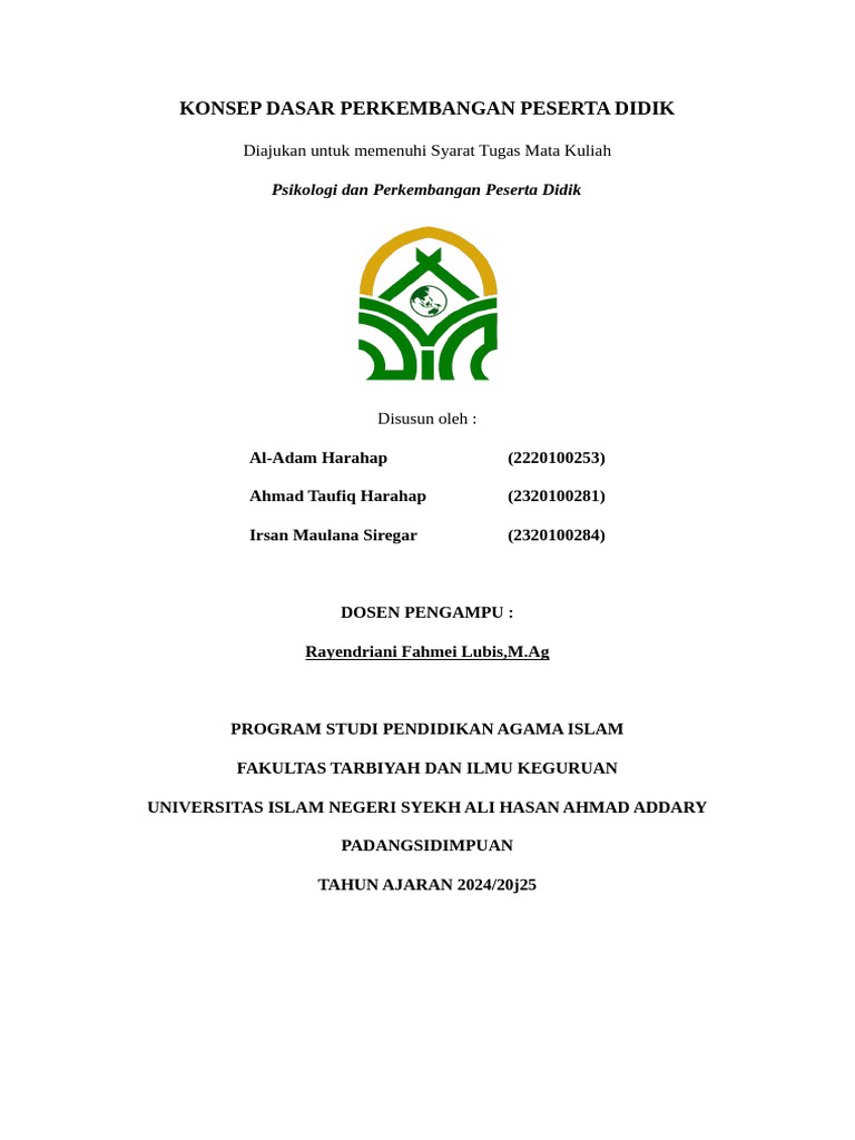 Konsep Dasar Perkembangan Peserta Didik | PDF