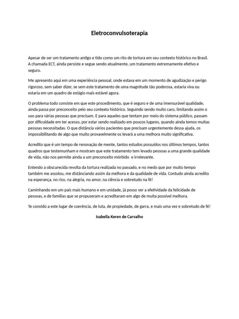 Eletroconvulsoterapia | PDF