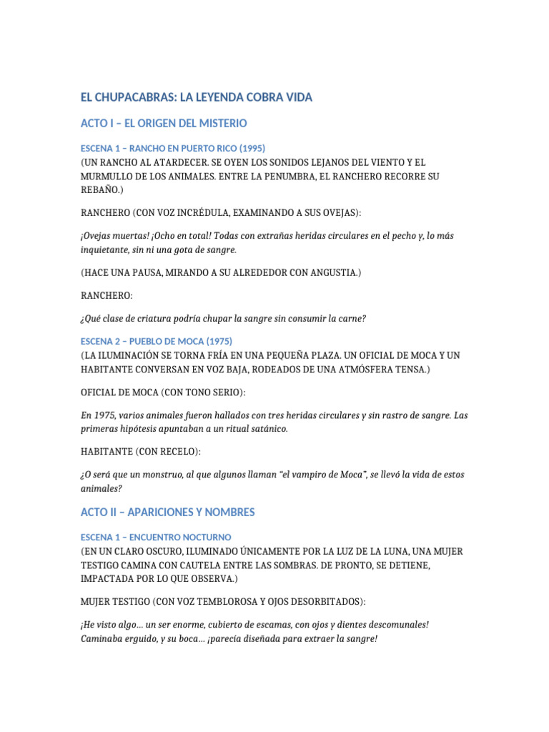 El Chupacabras: Orígenes y Misterios | PDF