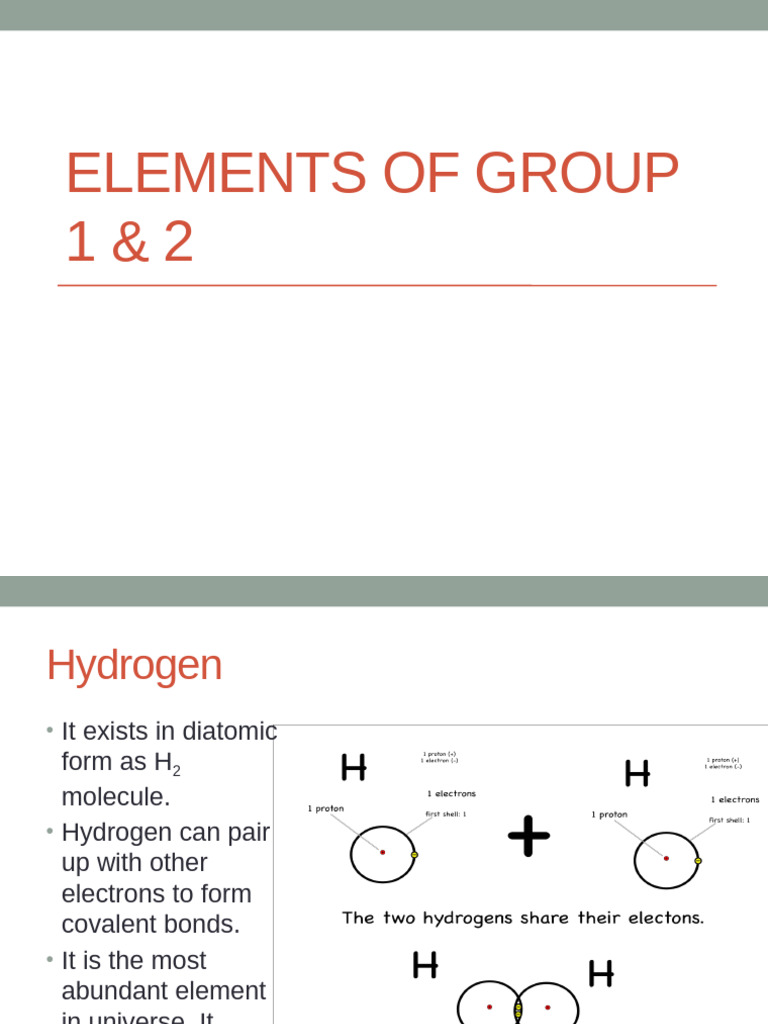 Elements of Group 1 & 2 | PDF