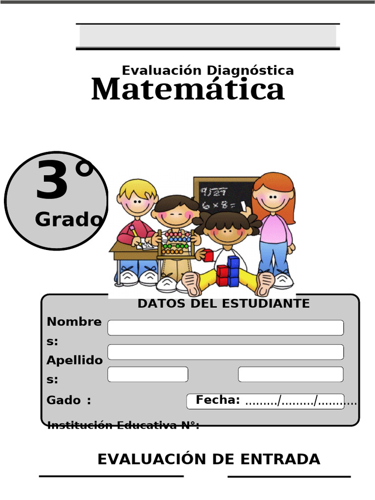 Evaluación Matemática 3er Grado 2024 | PDF