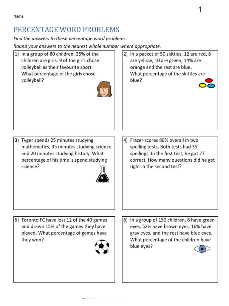 Percent Word Problems Practice | PDF | Sales Taxes In The United States ...