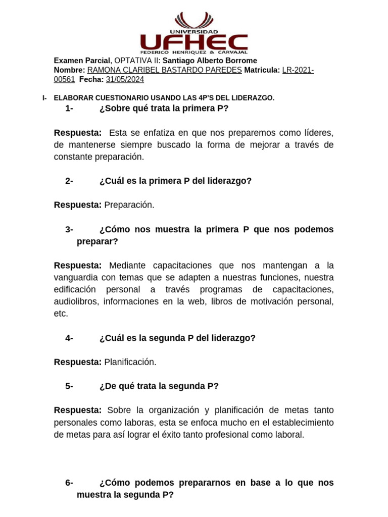 Las 4 P's del Liderazgo: Claves para el Éxito | PDF