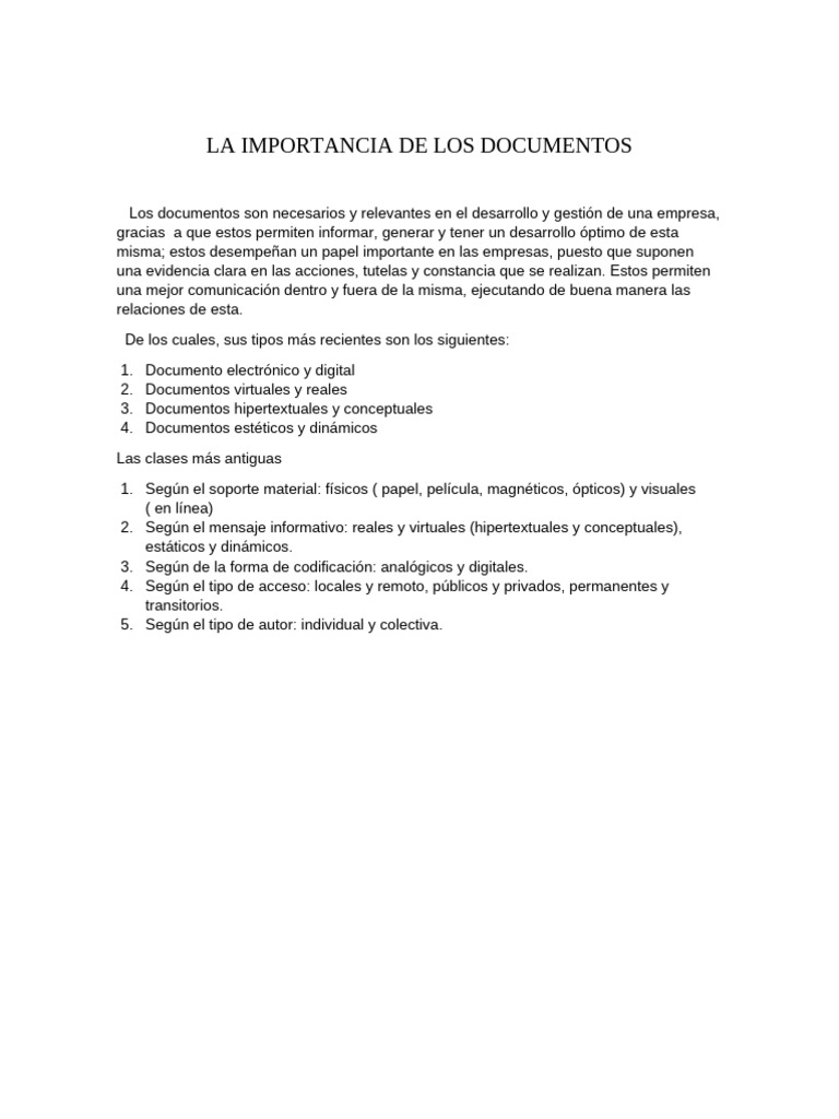 A.3 Contextualizacion Ev04 Ensayo La Importancia de Los Documentos | PDF
