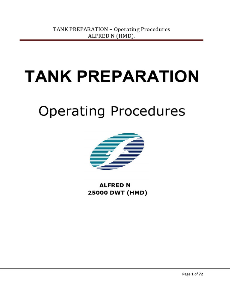 Tank Preparation Sop - Alfred N - HMD - Befoe Final | PDF | Oil Tanker ...