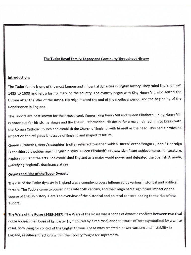 The Tudors Assignment | PDF
