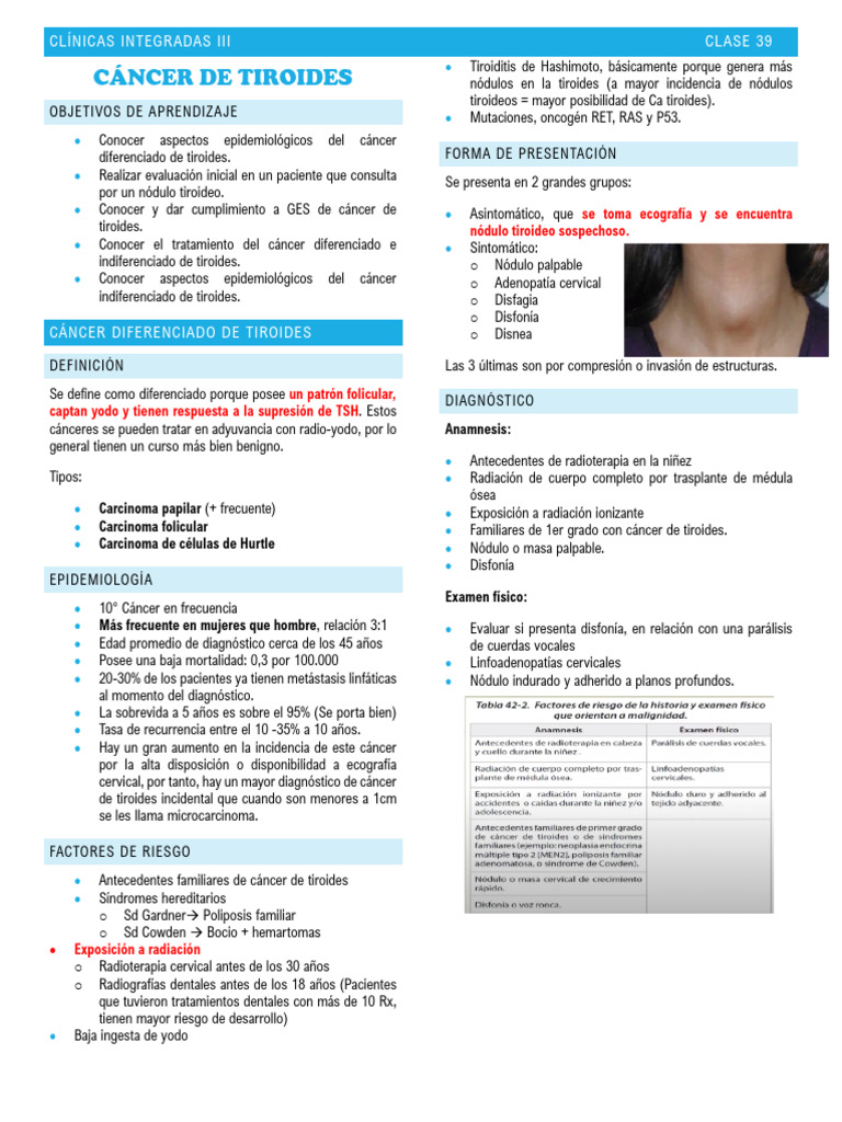 Cáncer de Tiroides: Diagnóstico y Tratamiento | PDF | Cáncer ...