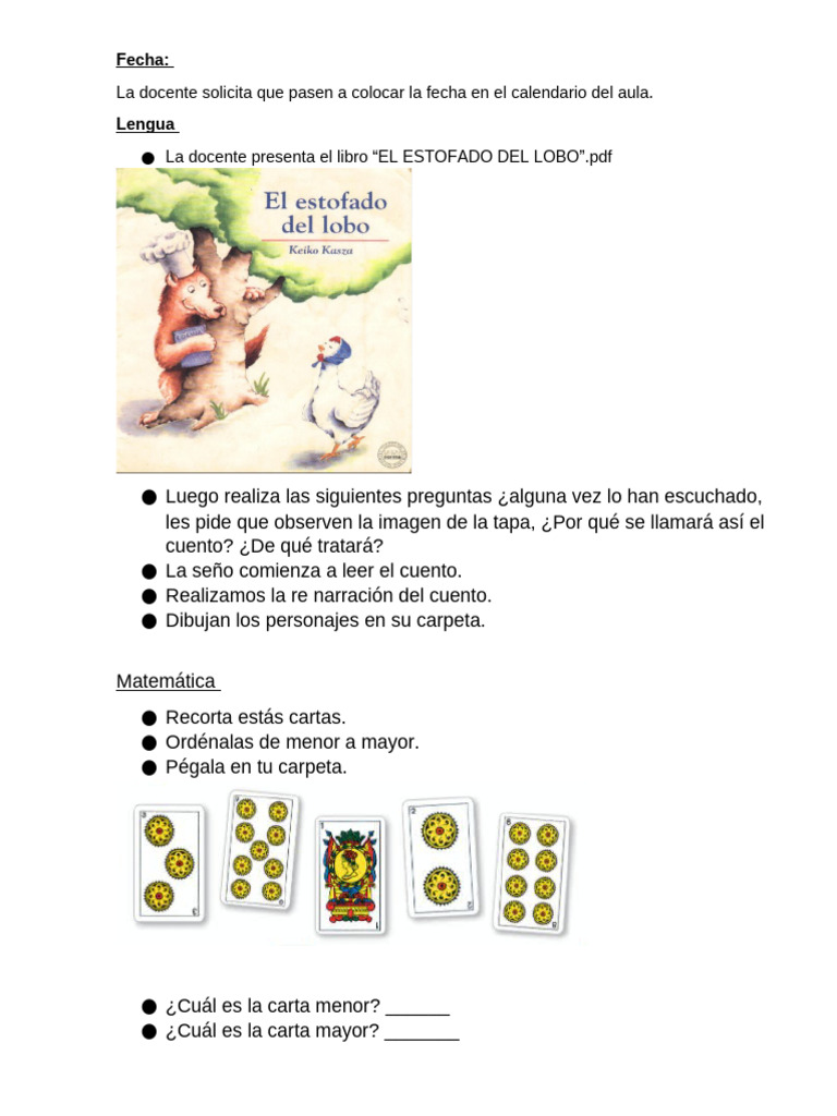 El Estofado Del Lobo Clases | PDF