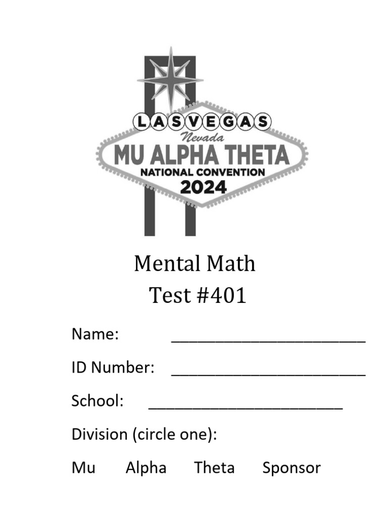 Mu Alpha Theta NAT Convention | PDF | Numbers | Mathematical Concepts