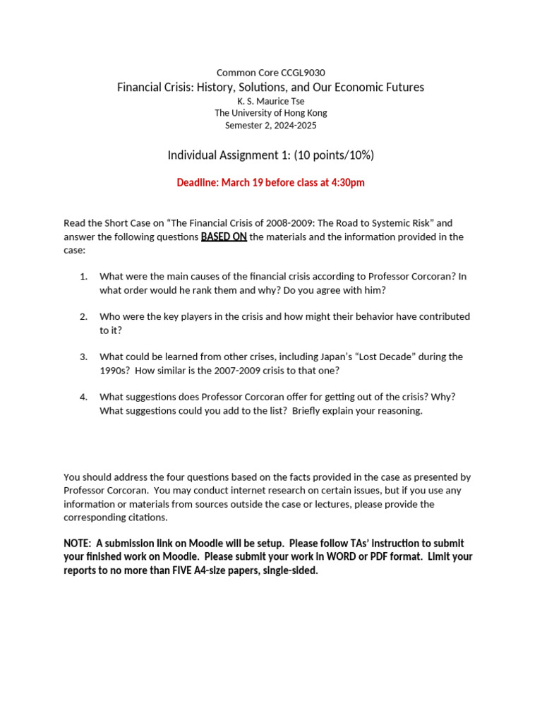 Assignment 1 Spring 2025 (1) | PDF | Financial Crises | Learning