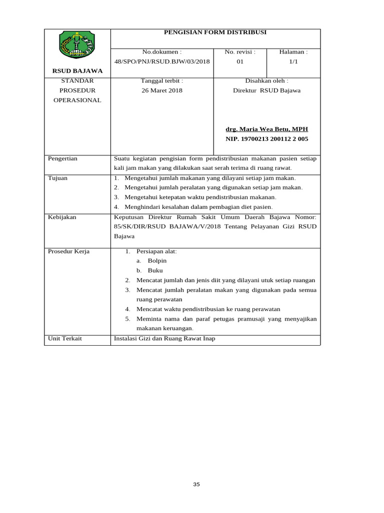 Spo Pengisian Form Distribusi | PDF