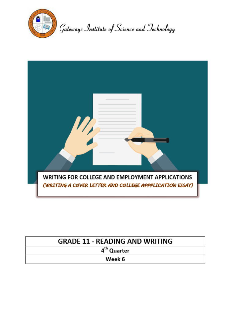Reading and Writing 4thQtr-Week 6 Module For Uploading-1 | PDF | Essays | University And College ...