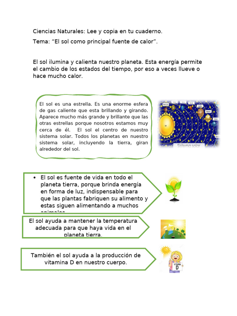 El Sol: Fuente de Calor y Vida | PDF