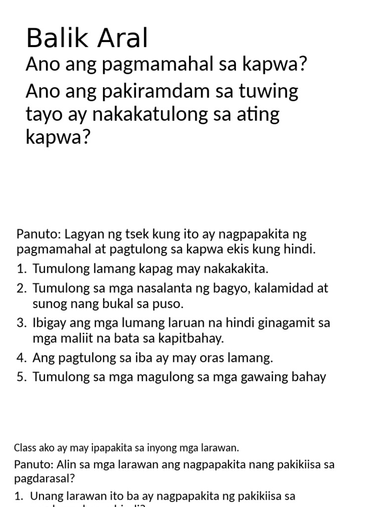 Balik Aral ESP 5 | PDF