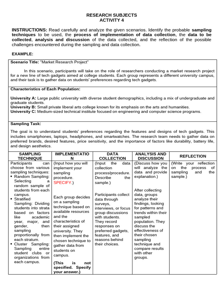 Sampling Techniques for Research Analysis | PDF | Sampling (Statistics ...