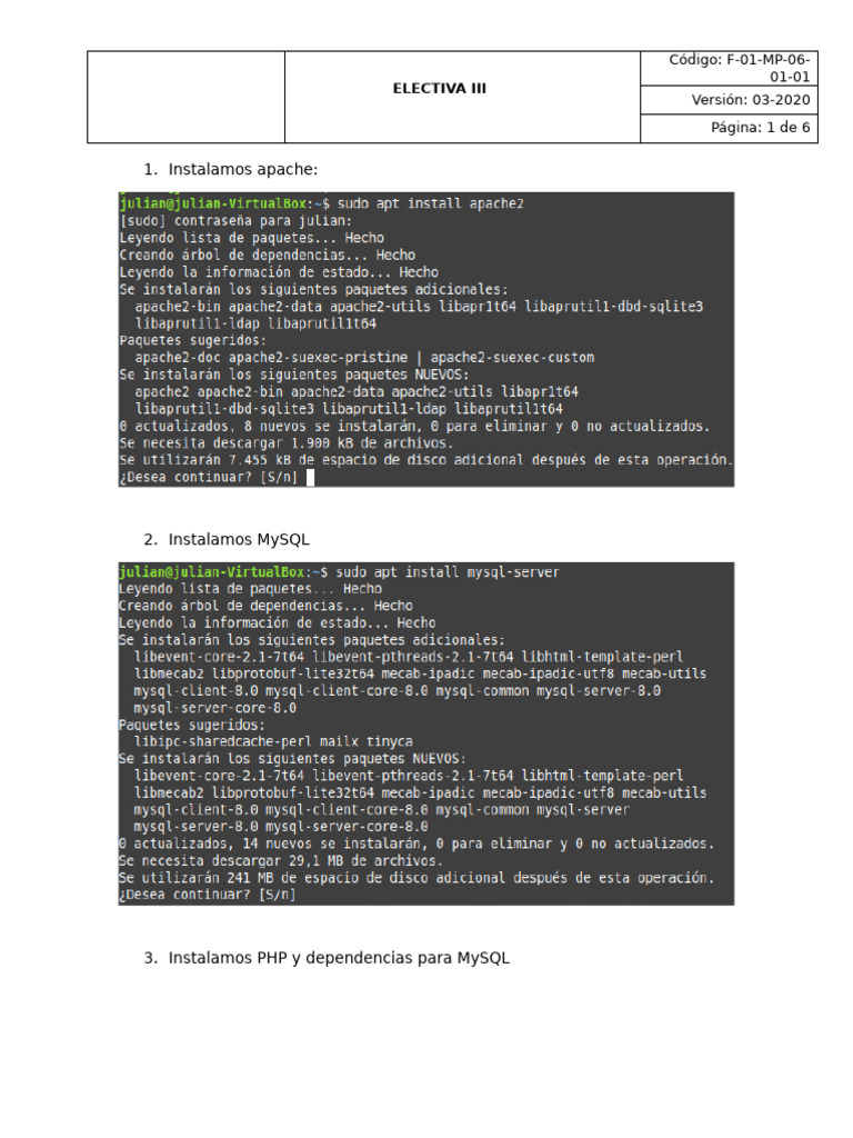 Taller 5 - Instalación de Servidores Web | PDF