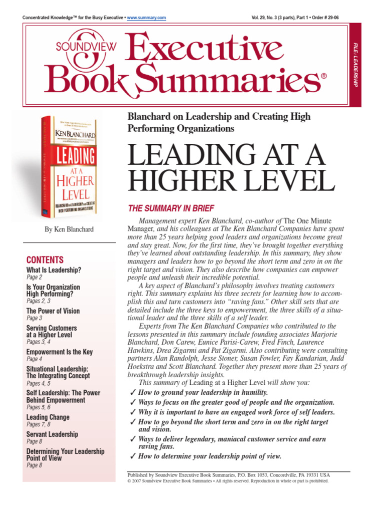 Leading at Higher Level | PDF | Leadership | Servant Leadership