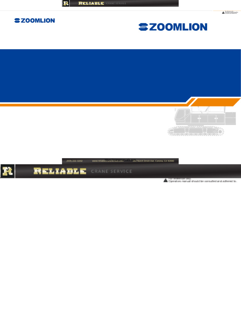 Zoomlion ZCC1100H Truck Crane Operators Manual | PDF | Crane (Machine) | Manufactured Goods