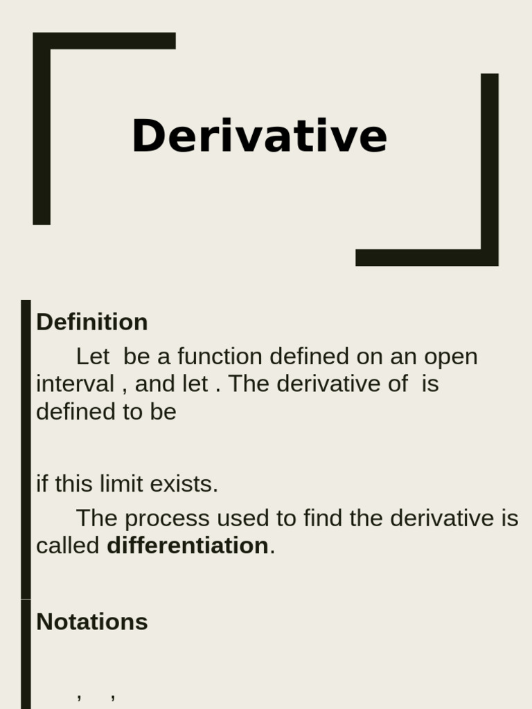 Calculus Derivatives | PDF