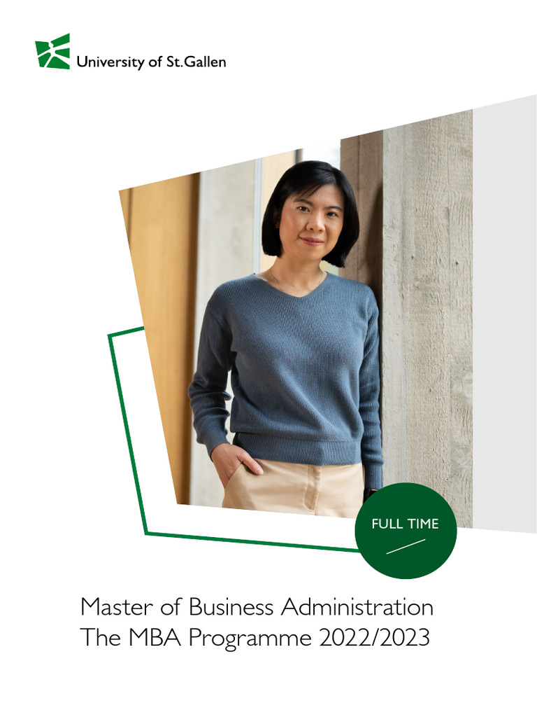 University of St.Gallen MBA Overview | PDF | Master Of Business ...