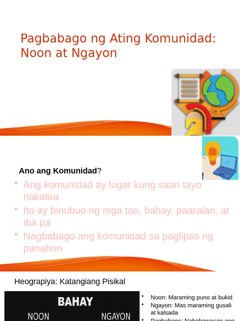 Pagbabago-ng-Ating-Komunidad--Noon-at-Ngayon | PDF Pagbabago-ng-Ating-Komunidad--Noon-at-Ngayon | PDF