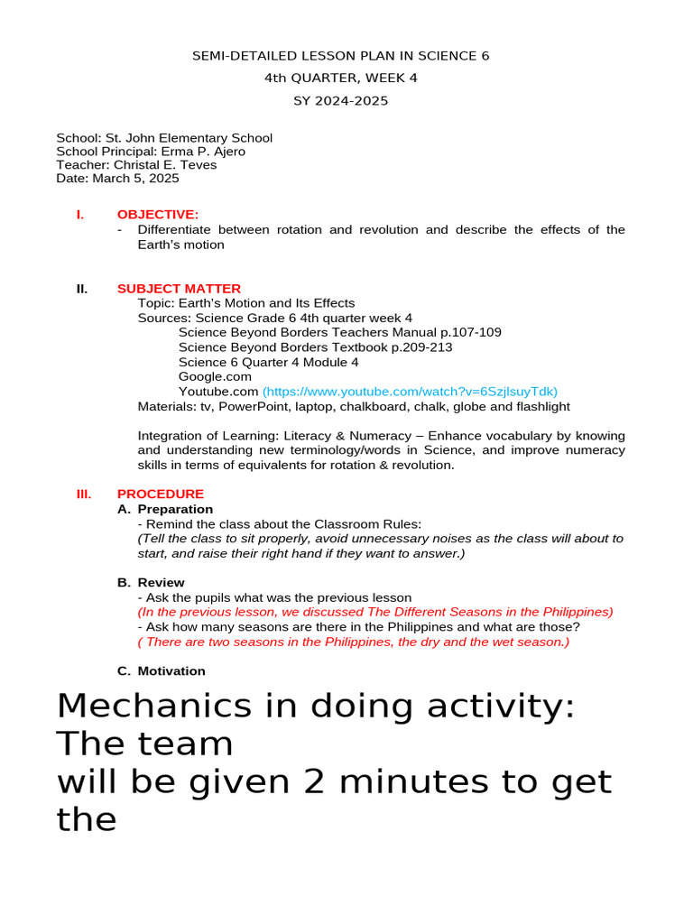 Earth’s Motion: Rotation vs. Revolution | PDF | Rotation | Earth
