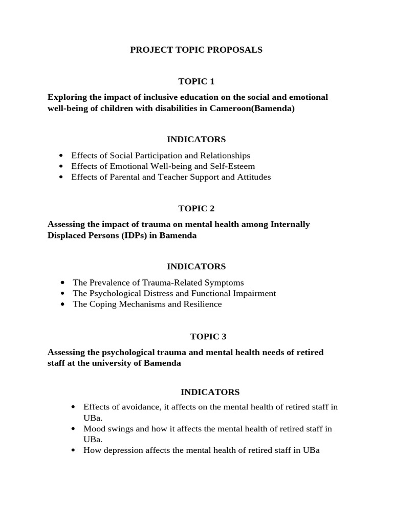 Project Topic Proposals | PDF