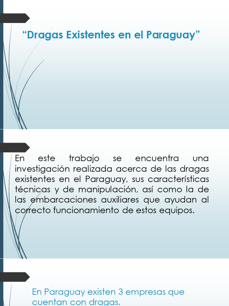 Dragas en Paraguay: Tipos y Características | PDF | Ingeniería mecánica