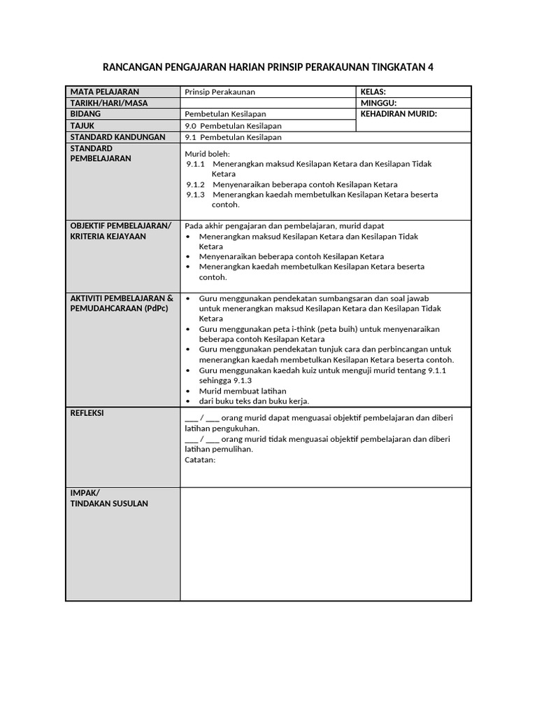 e-RPH Akaun Ting 4 Bab 9 | PDF