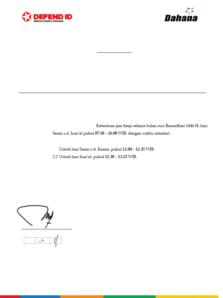 SE Jam Kerja Bulan Ramadhan 1446 H - TTD | PDF
