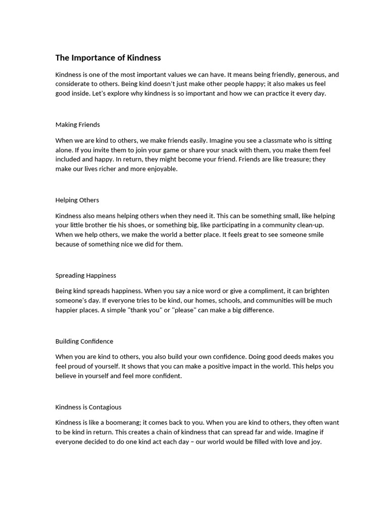 The Power and Practice of Kindness | PDF | Communication | English Language