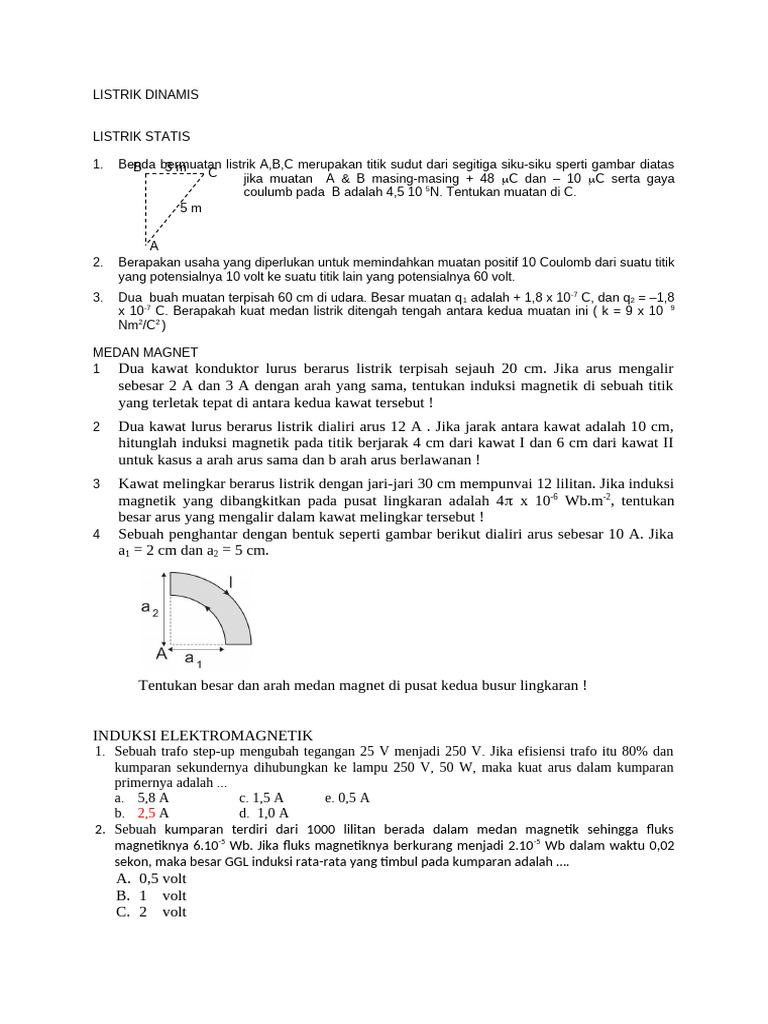 Latihan Soal PAS Fisika 3 | PDF