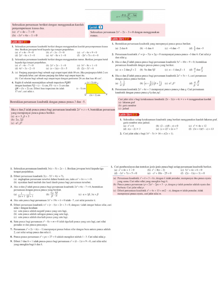 Bab 2 Add Maths Form 4 | PDF